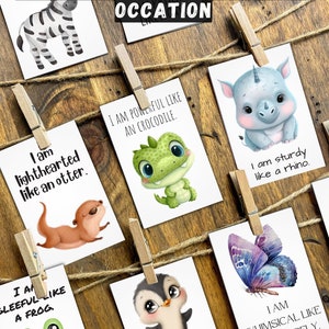 Printable Affirmation Cards, Adorable Zoo and Safari Animals for Kids ...