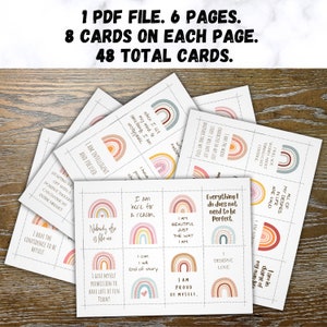 Printable Affirmation Cards, Colorful Rainbows - Etsy
