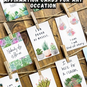 Printable Affirmation Cards, Succulents and Plants - Etsy