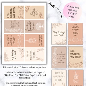 Printable Affirmation Cards, Boho Plants and Flowers - Etsy