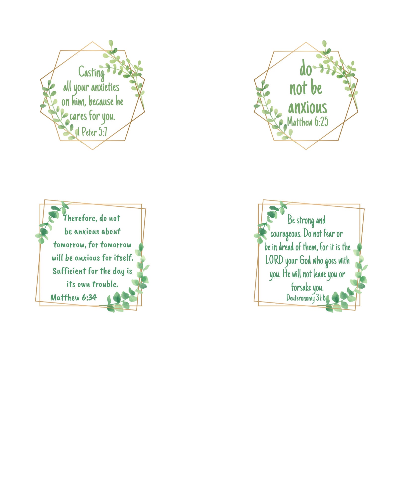 Bible Verse Printables About Anxiety - Etsy