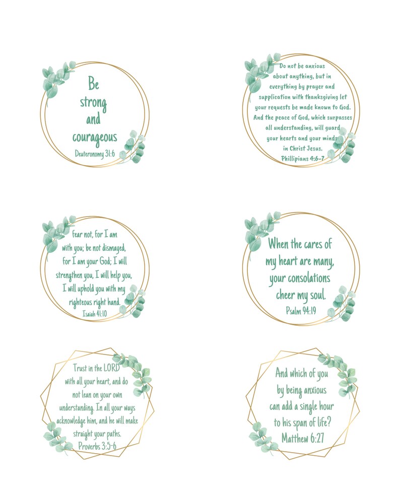 Bible Verse Printables About Anxiety - Etsy