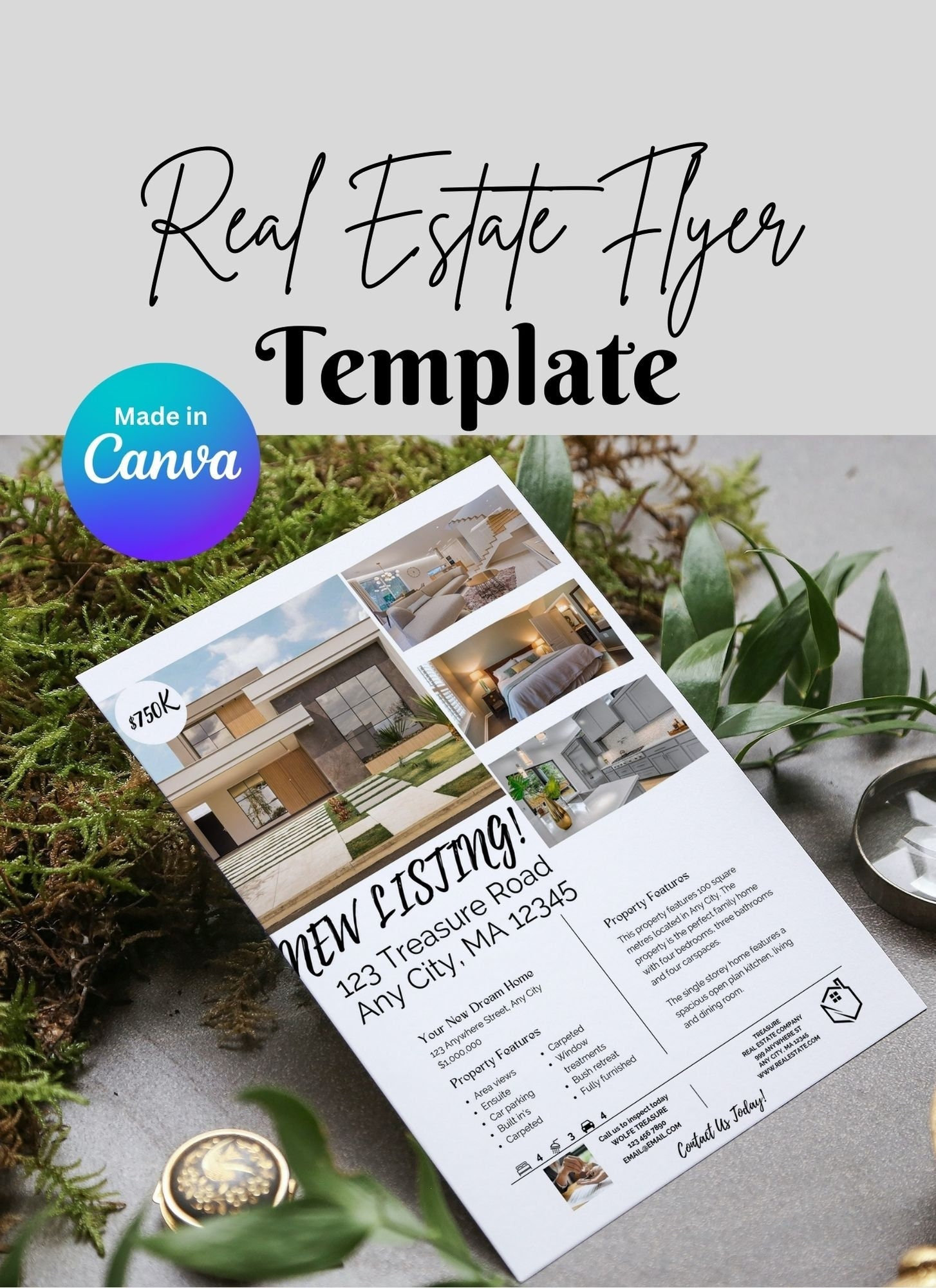 Real Estate New Listing Flyer Template | Real Estate Marketing - Etsy