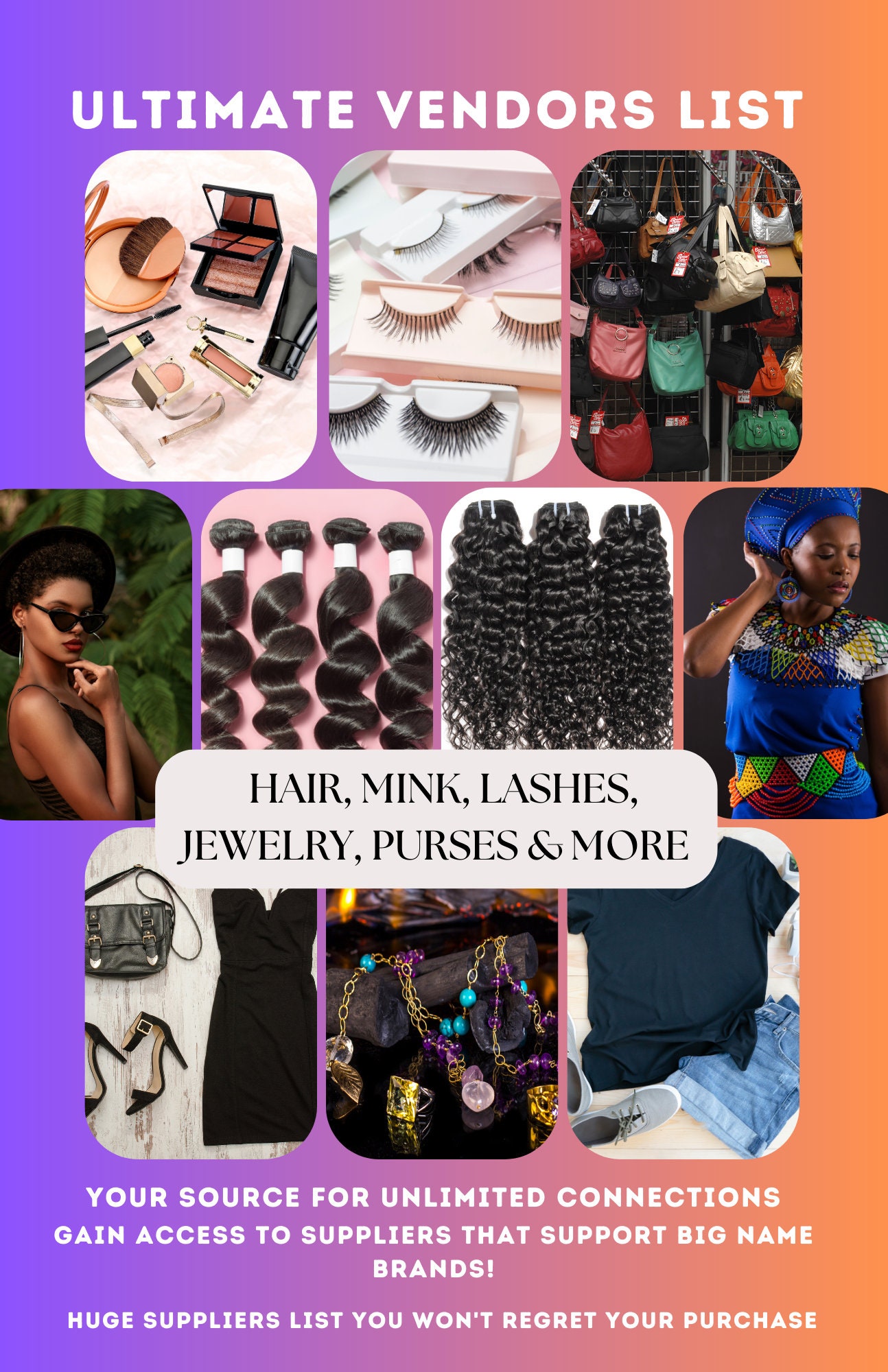 The Ultimate Vendors List 3,000 Vendors List Hair, Mink Lashes, Fur Slides, Trendy Jewelry ...