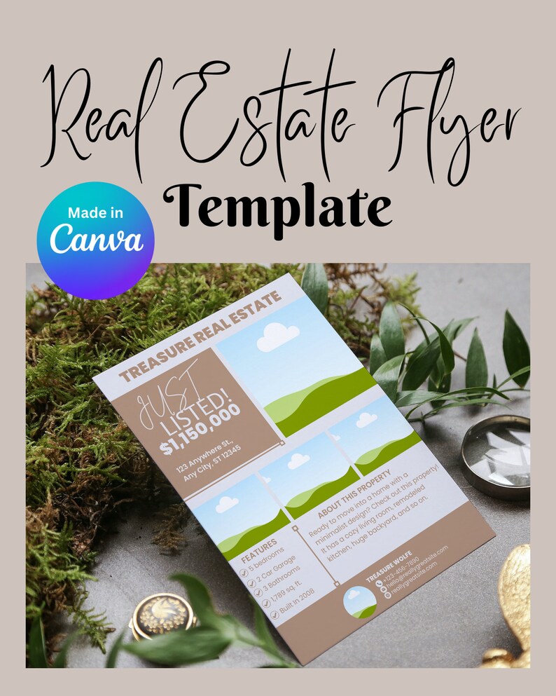 Real Estate Listing Flyer Template | Real Estate Marketing - Etsy