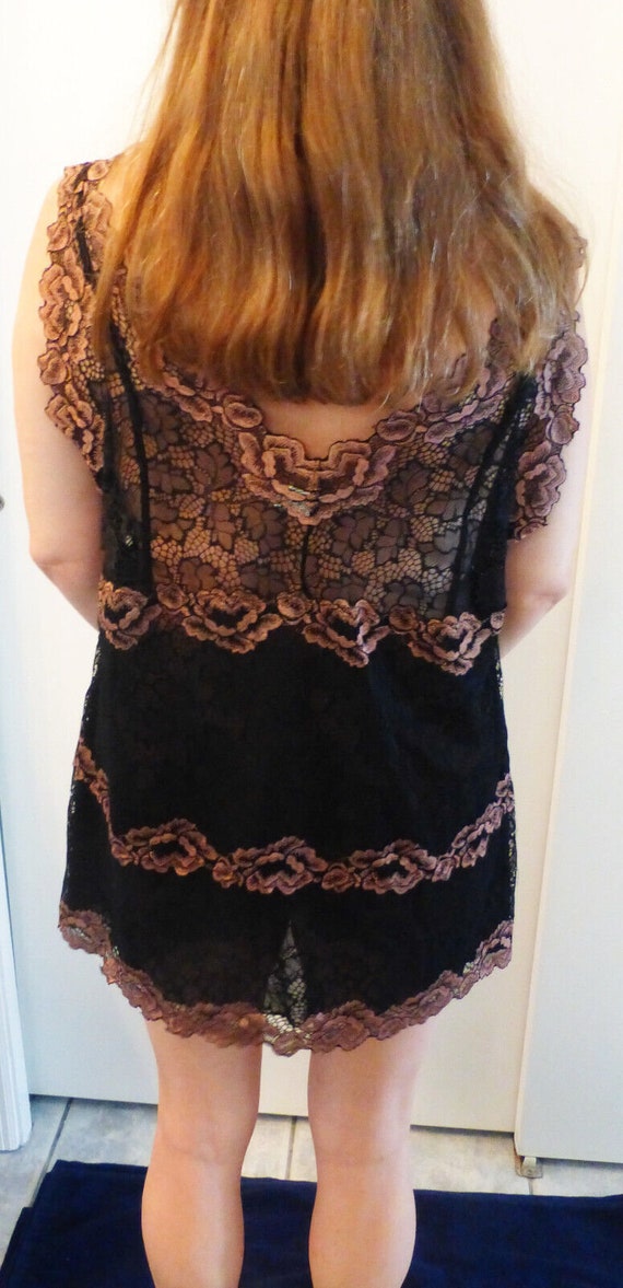Tia Plus Embroidered Black Lace Layer Over Chiffon Ch… - Gem