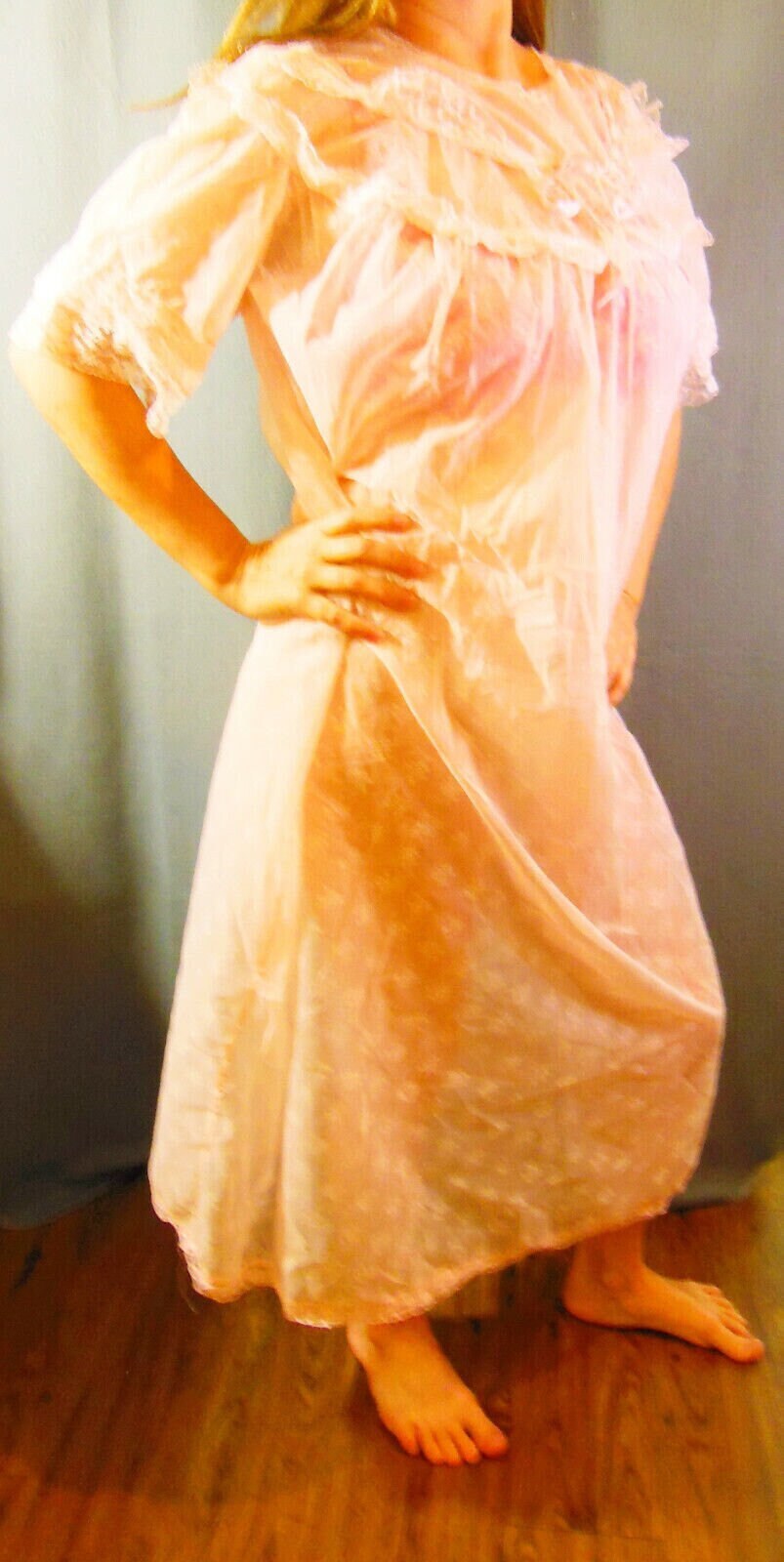 Dreamy Incredibly Sheer Pink Light Weight Slippery Fabric Lacy ...