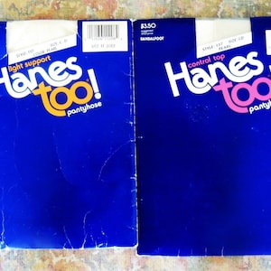 2 Hanes Too Pearl Sandalfoot Control Top Light Support Pantyhose ...