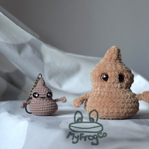 Poop Emoji Crochet Keychain Pattern, Amigurumi Positive Poop Crochet ...