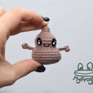 Poop Emoji Crochet Keychain Pattern, Amigurumi Positive Poop Crochet ...