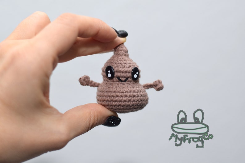 Poop Emoji Crochet Keychain Pattern, Amigurumi Positive Poop Crochet ...