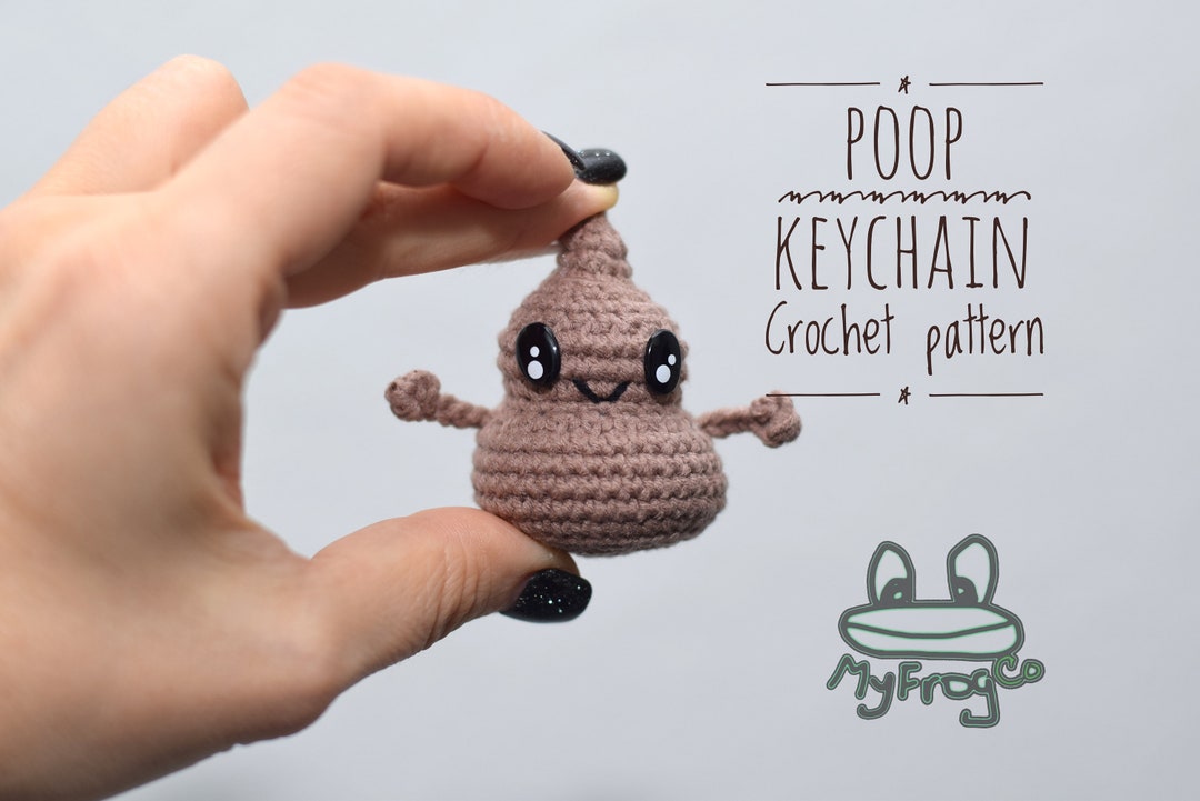 Poop Emoji Crochet Keychain Pattern, Amigurumi Positive Poop Crochet ...