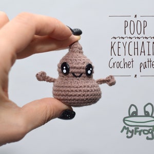 Poop Emoji Crochet Keychain Pattern, Amigurumi Positive Poop Crochet ...