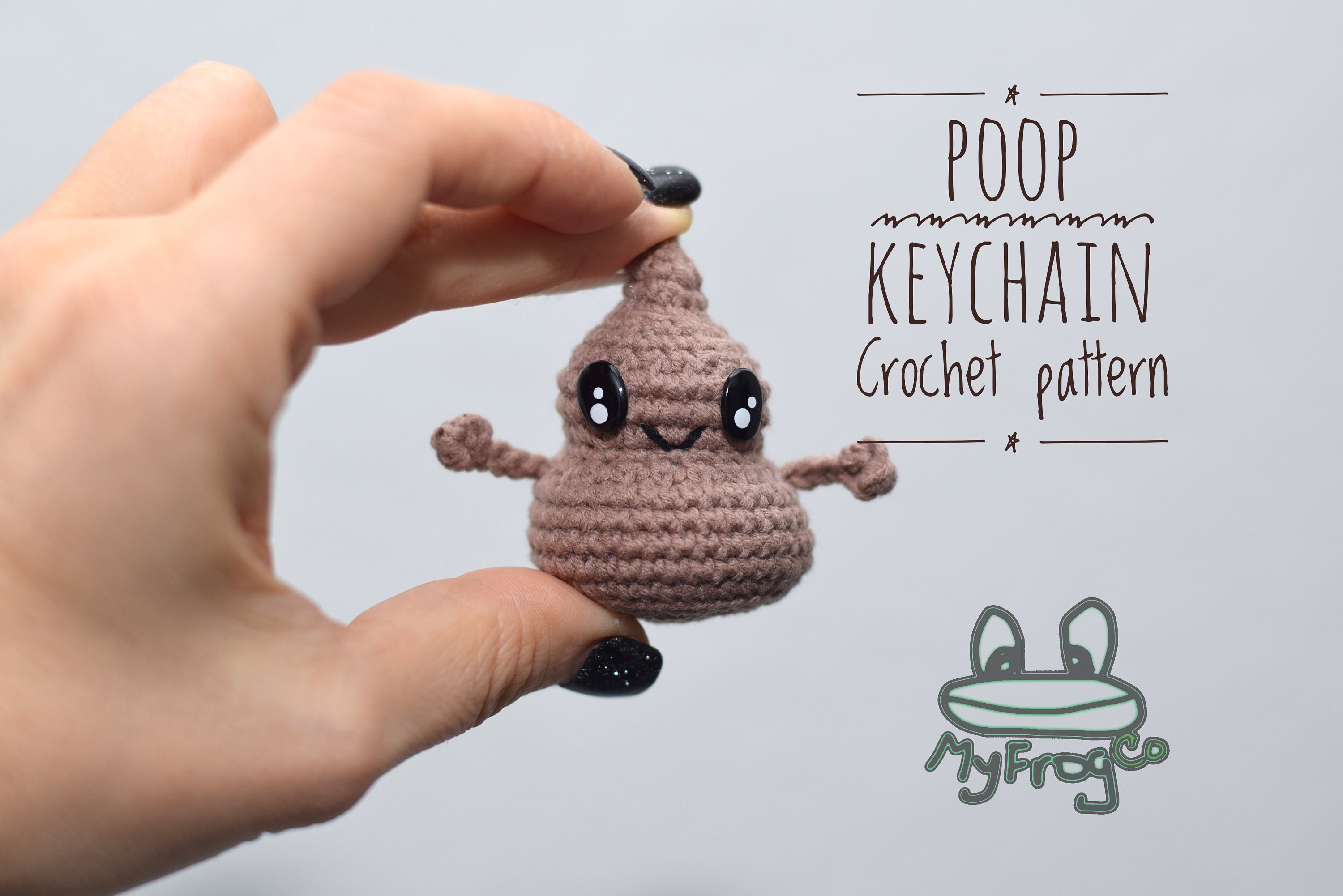 Poop Emoji Crochet Keychain Pattern, Amigurumi Positive Poop Crochet ...