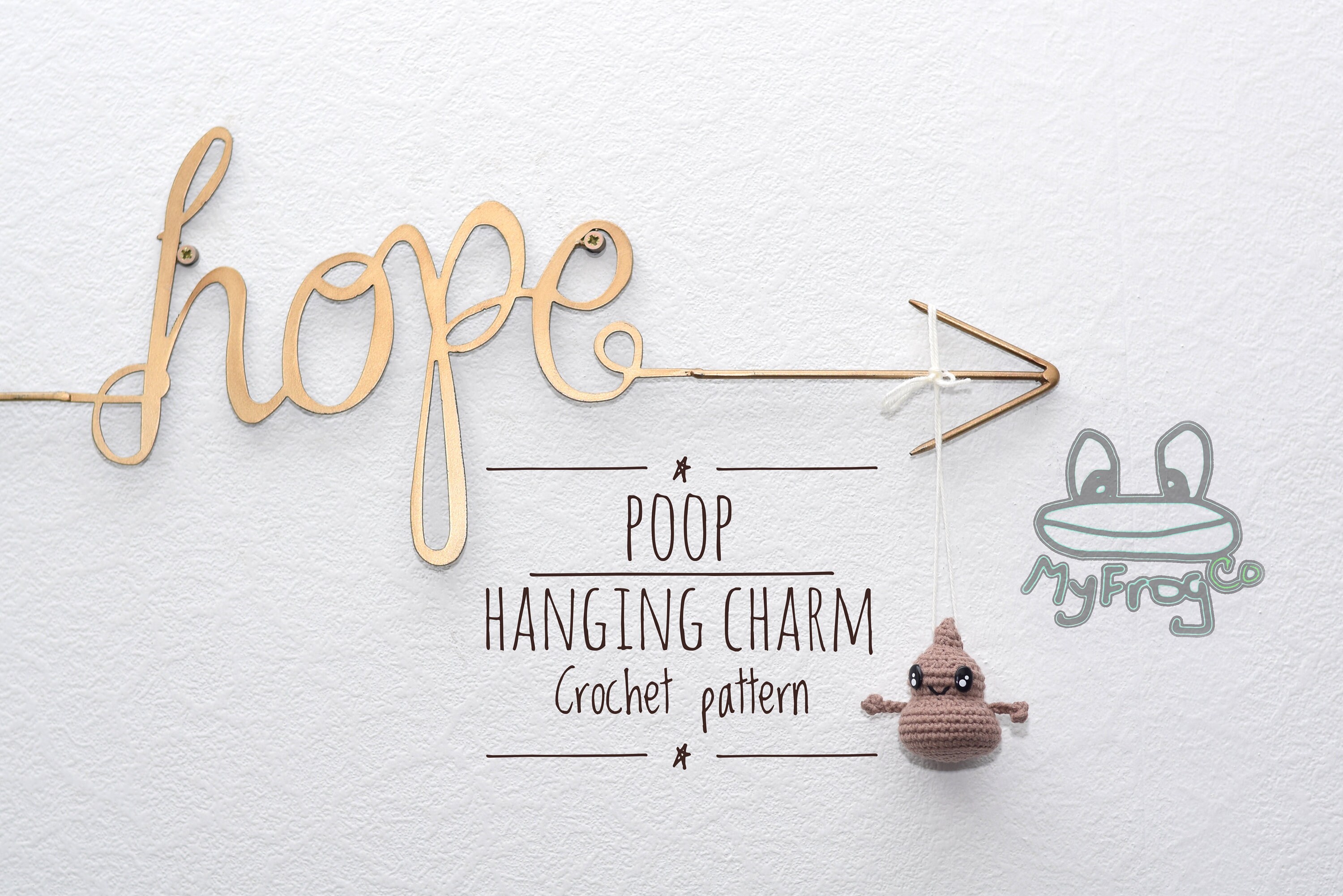 Poop Crochet Car Hanger Charm Amigurumi, Rear View Mirror Crochet Car ...