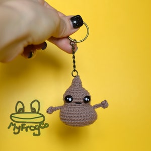Poop Emoji Crochet Keychain Pattern, Amigurumi Positive Poop Crochet ...