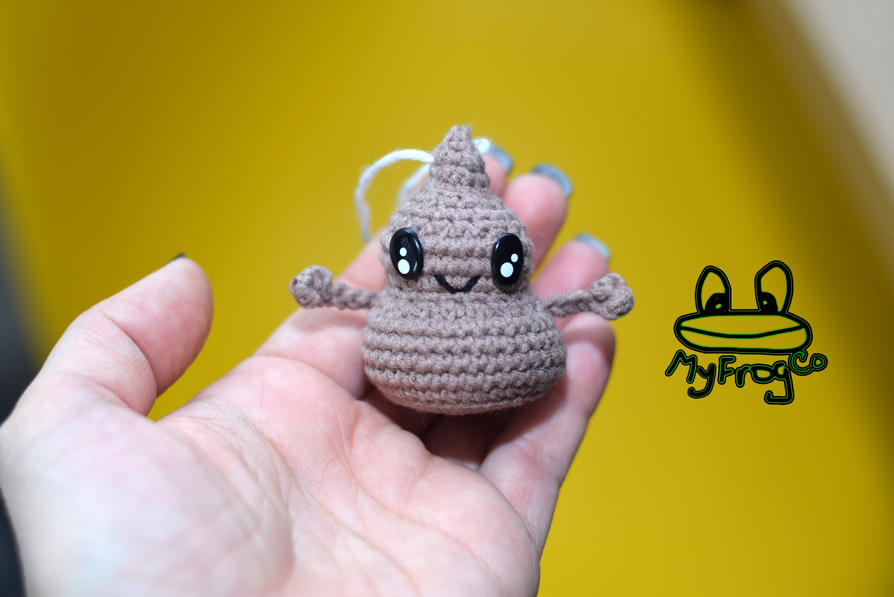 Poop Emoji Crochet Keychain Pattern, Amigurumi Positive Poop Crochet ...