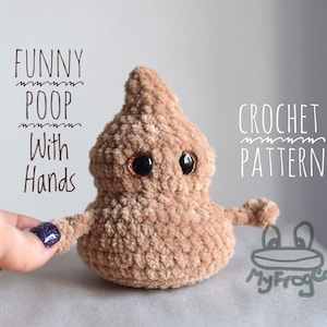 Poop Emoji Crochet Keychain Pattern, Amigurumi Positive Poop Crochet ...