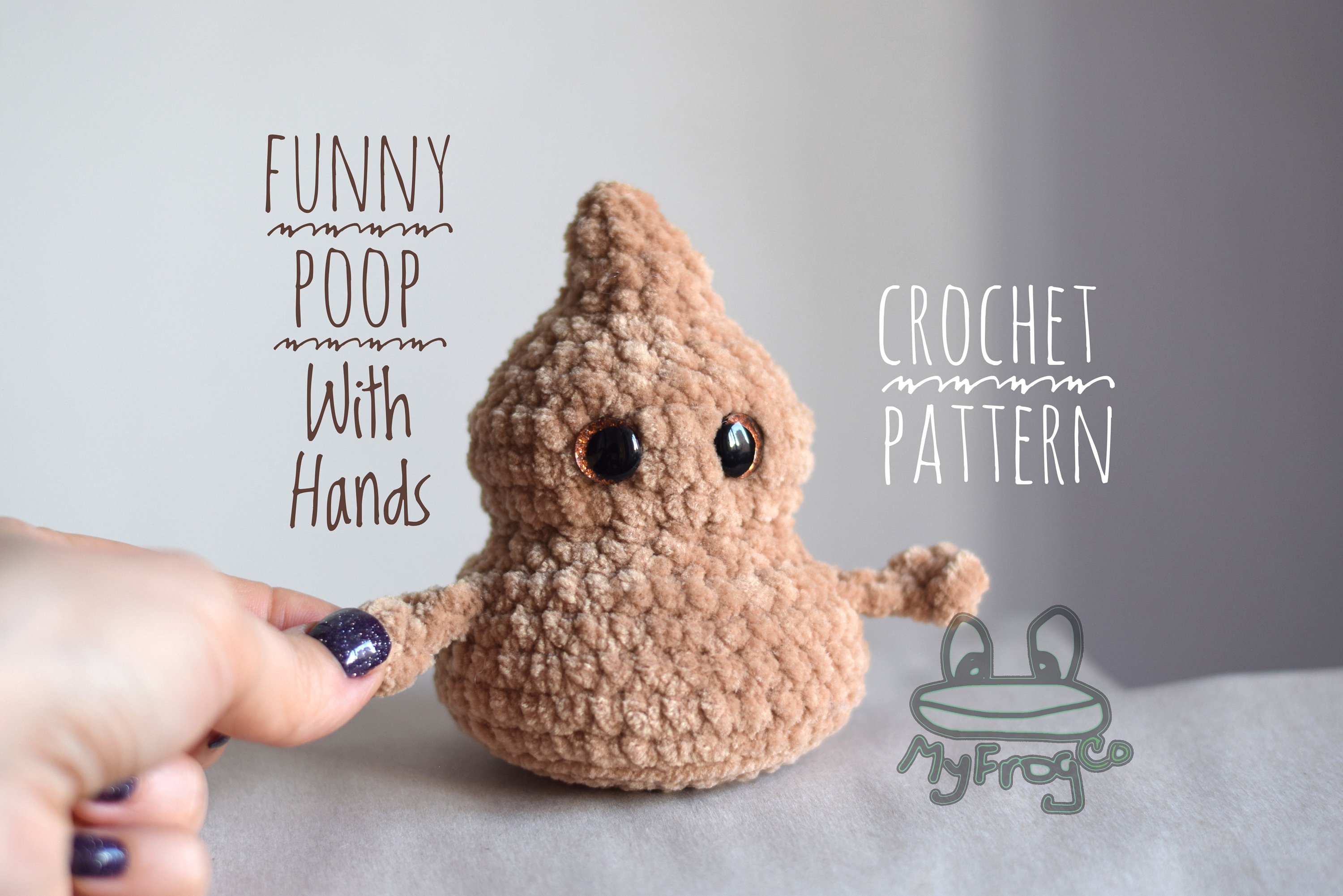 Poo Crochet Pattern, Positive Poop Emoji Crochet Pattern, Poop With ...