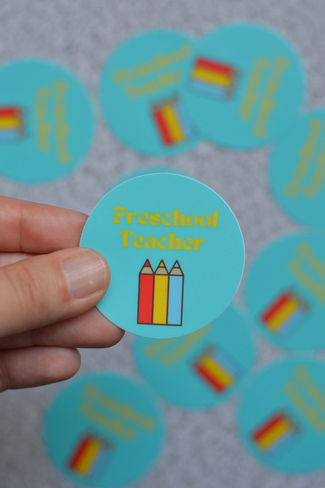 Preschool Teacher|circle Sticker|daycare Teacher|teacher Gift|water ...