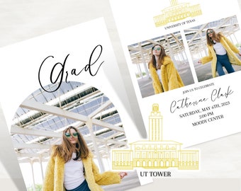 University of Texas Graduation Party Invitation Template, Minimalist ...