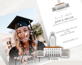 University of Texas Graduation Party Invitation Template, Minimalist ...