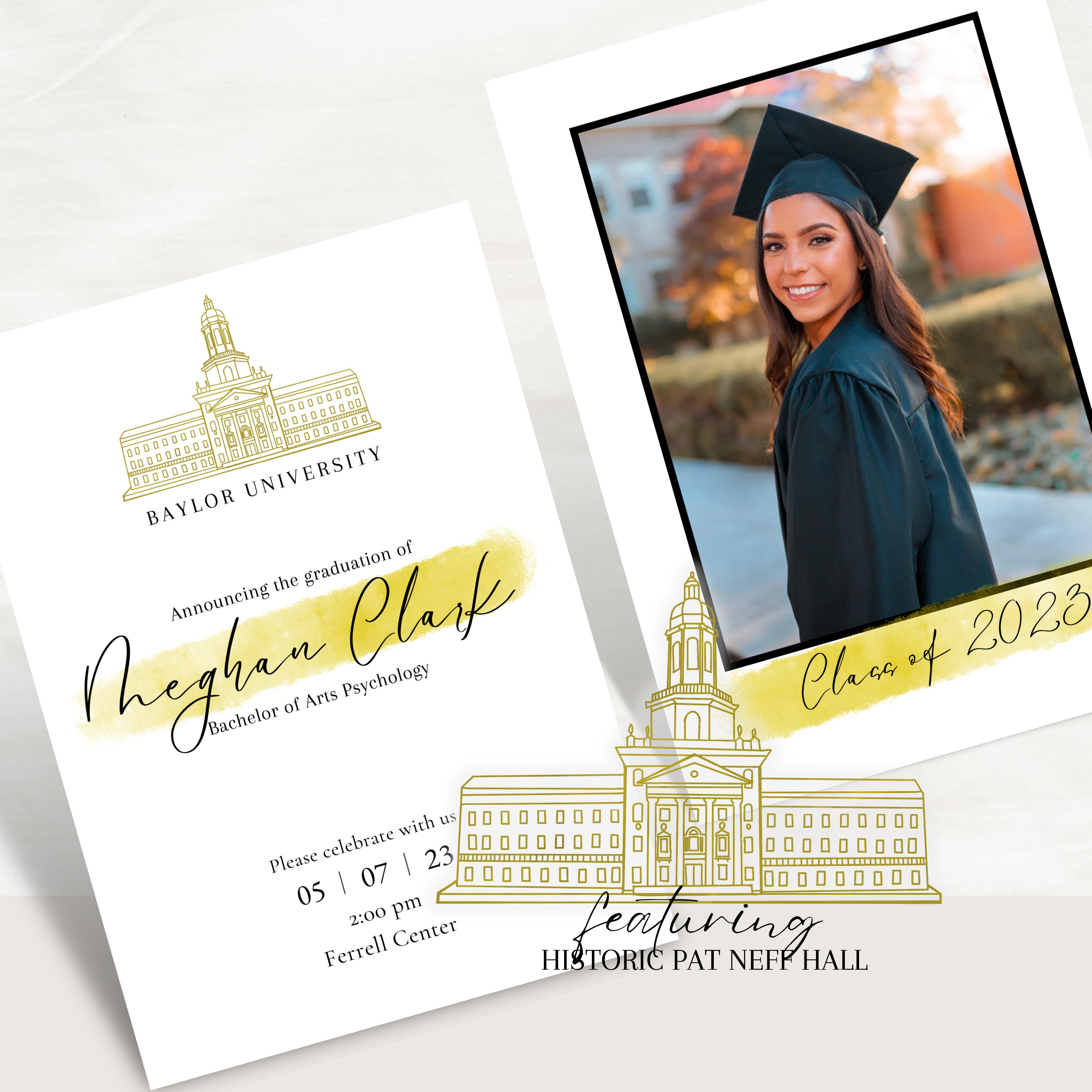 Baylor University Graduation Party Invitation Template, Minimalist ...