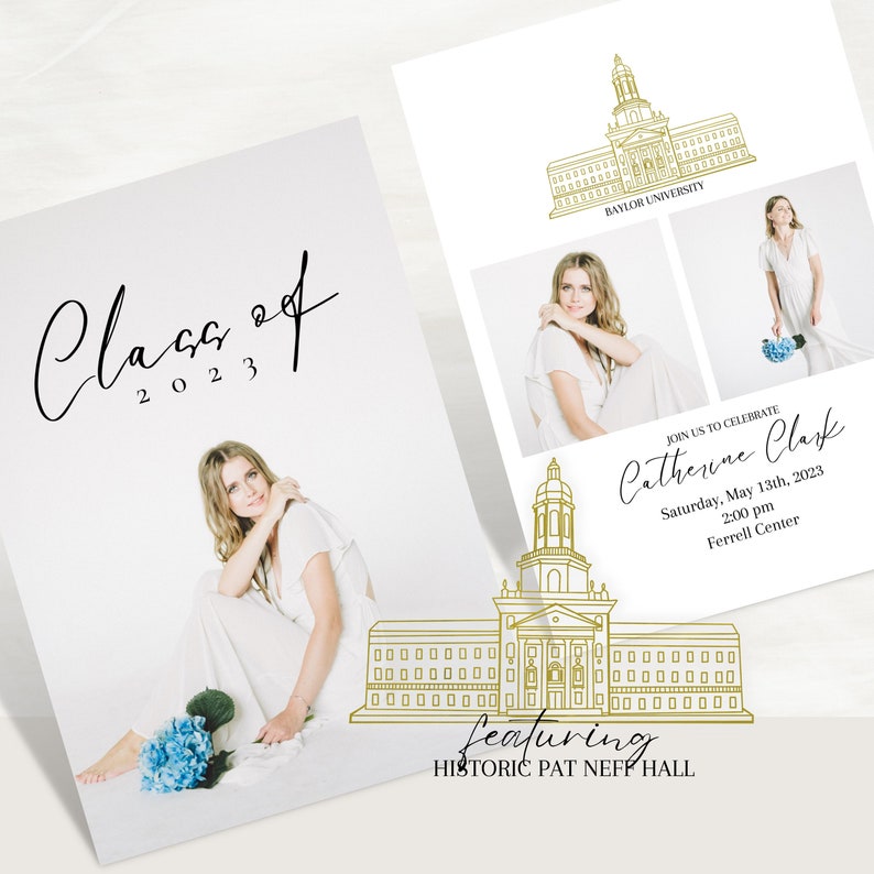 Baylor University Graduation Party Invitation Template, Minimalist ...