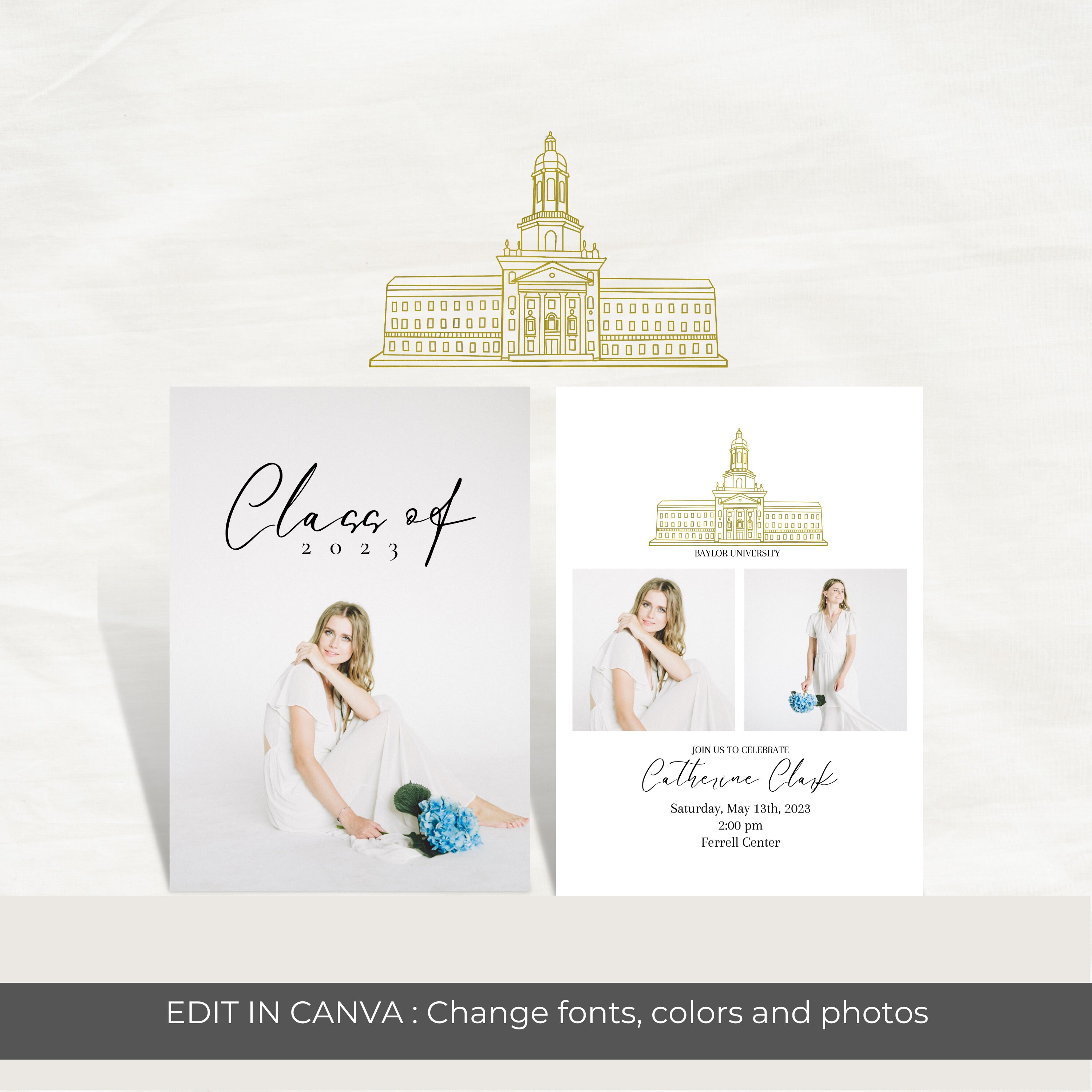 Baylor University Graduation Party Invitation Template, Minimalist ...