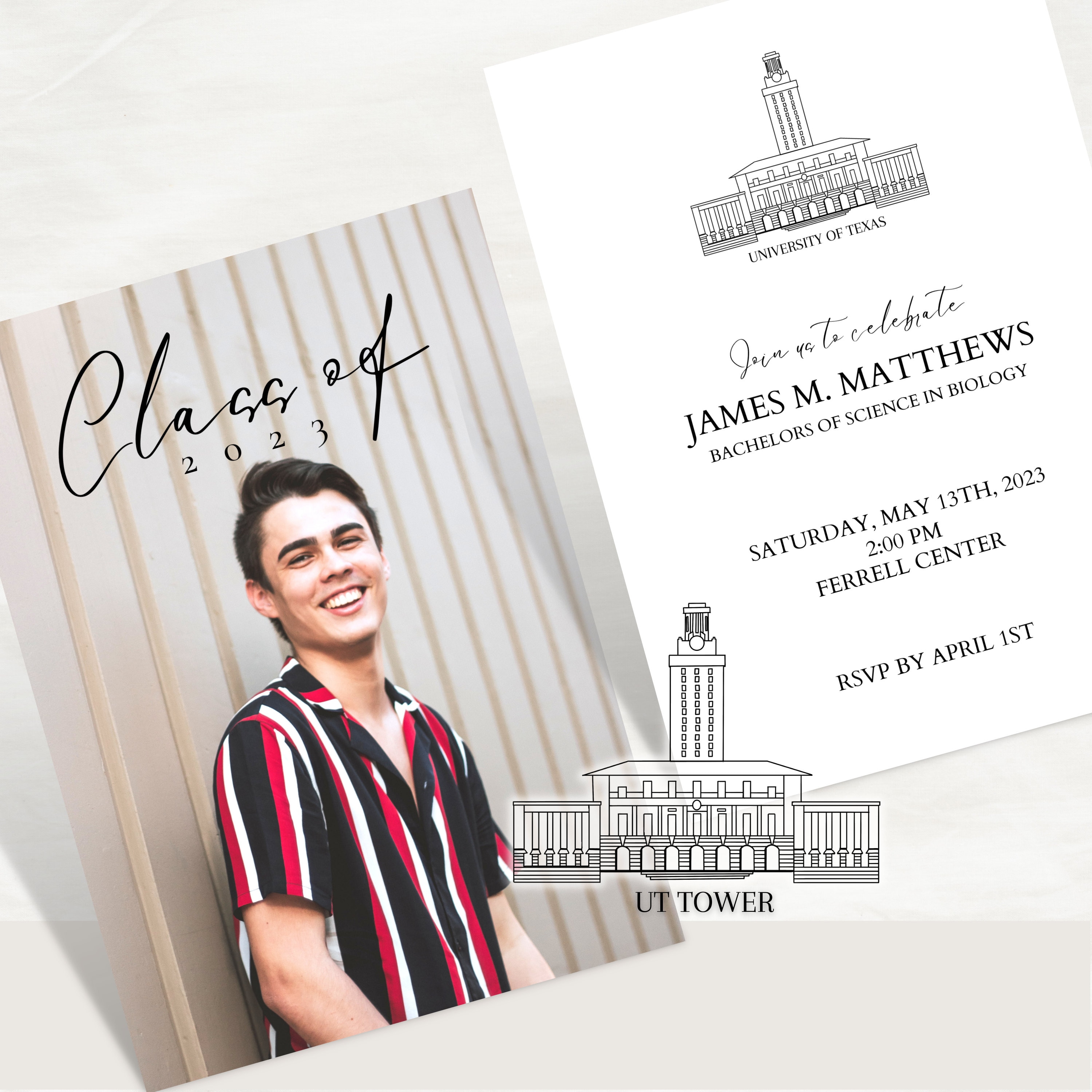 University of Texas Graduation Party Invitation Template, Minimalist ...