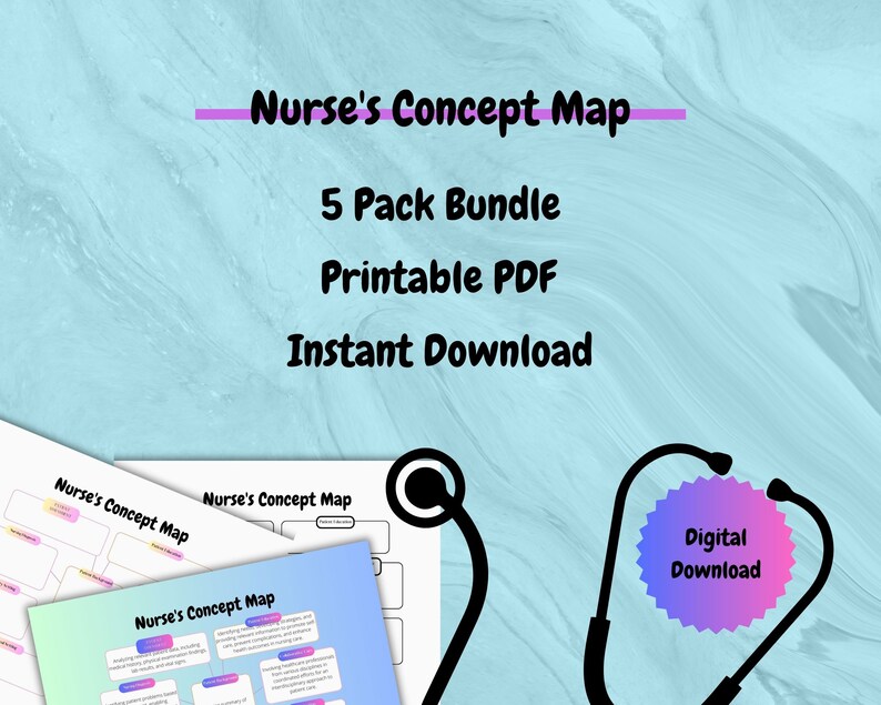 Nurse's Concept Map Templates for Nursing Students - Etsy