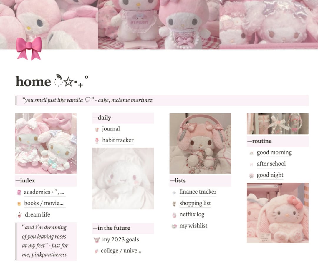 Notion Layout ~ Kawaii Theme - Etsy