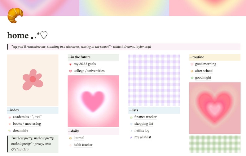 Notion Layout ~ Danish Pastel Theme - Etsy