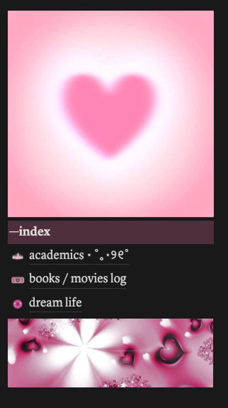 Notion Layout Pink Y2k Theme Etsy