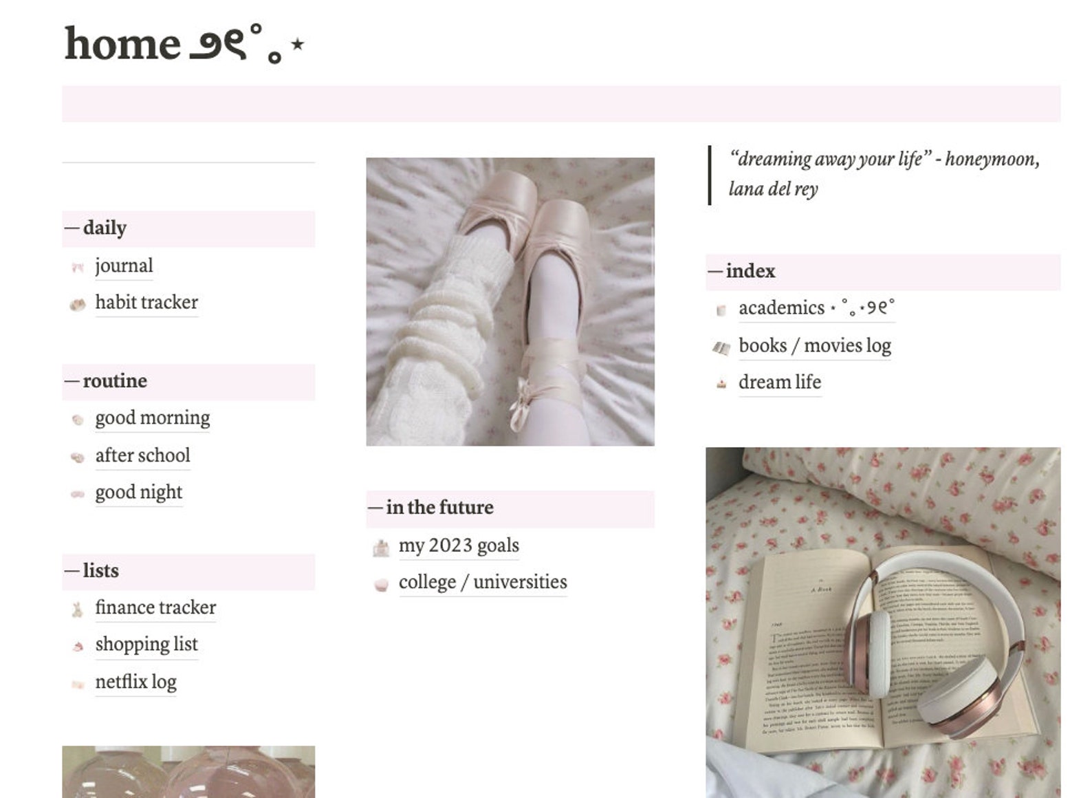 Notion Layout ~ Coquette / Dollette Theme - Etsy