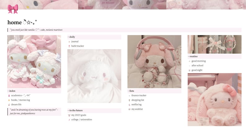 Notion Layout ~ Kawaii Theme - Etsy