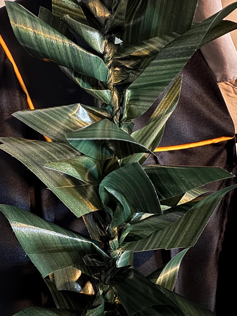Double Maile Ti Leaf Ribbon Lei: Graduation Keepsake - Green - Etsy