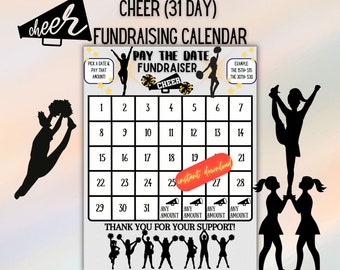 Editable Cheer Pick a Date to Donate, Cheer School Fundraiser, Canva ...