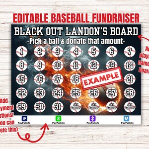 EDITABLE BASEBALL Template, Personalized Pick a Date to Donate ...