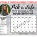 EDITABLE All Purpose Template Pick a Date Fundraiser Calendar Sponsor a ...