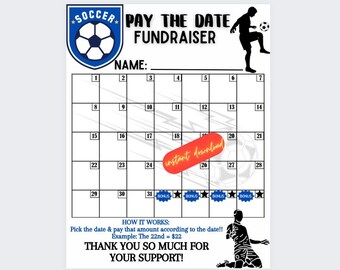 Hockey Calendar Fundraiser Pick a Date to Donate Printable - Etsy