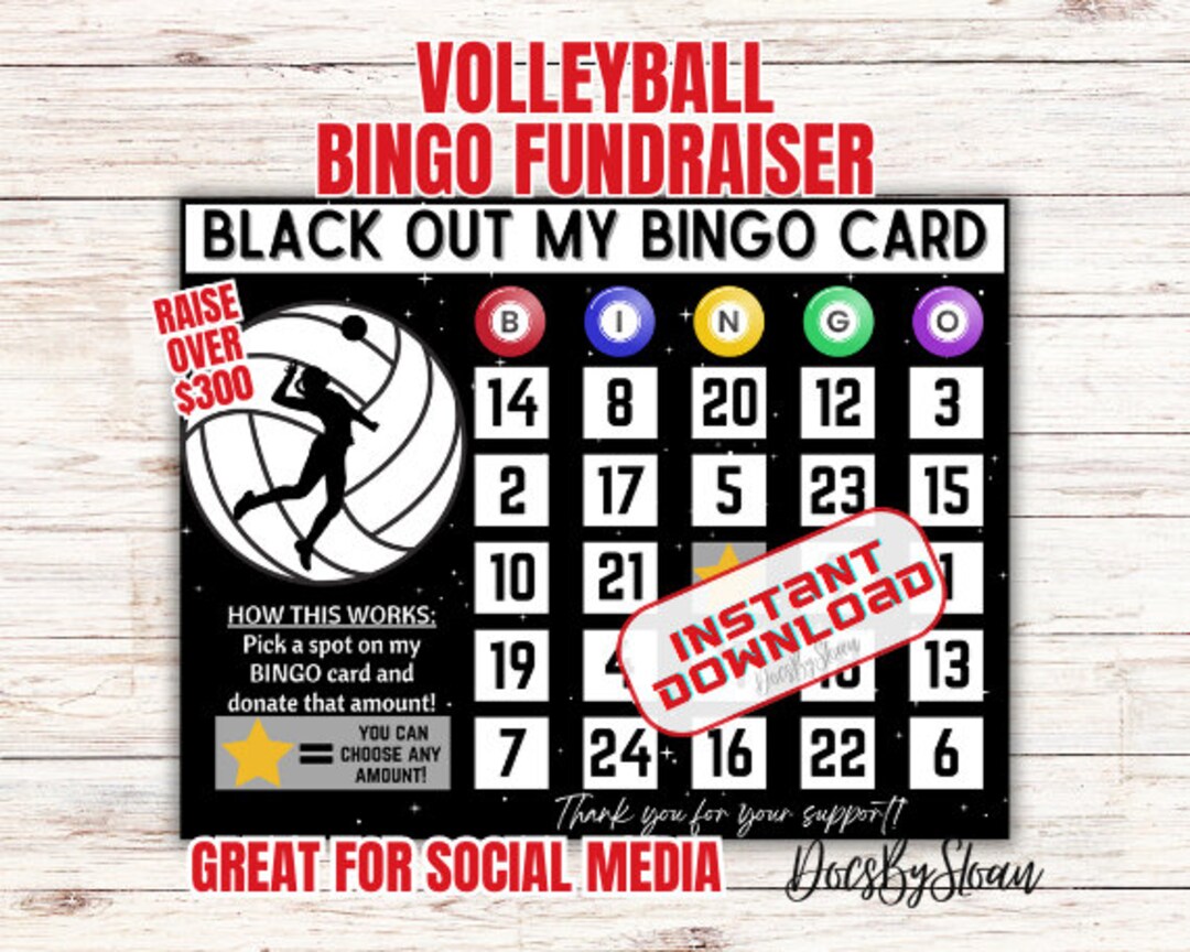 Volleyball Fundraiser BINGO , Black Out My Board, Volleyball Team ...