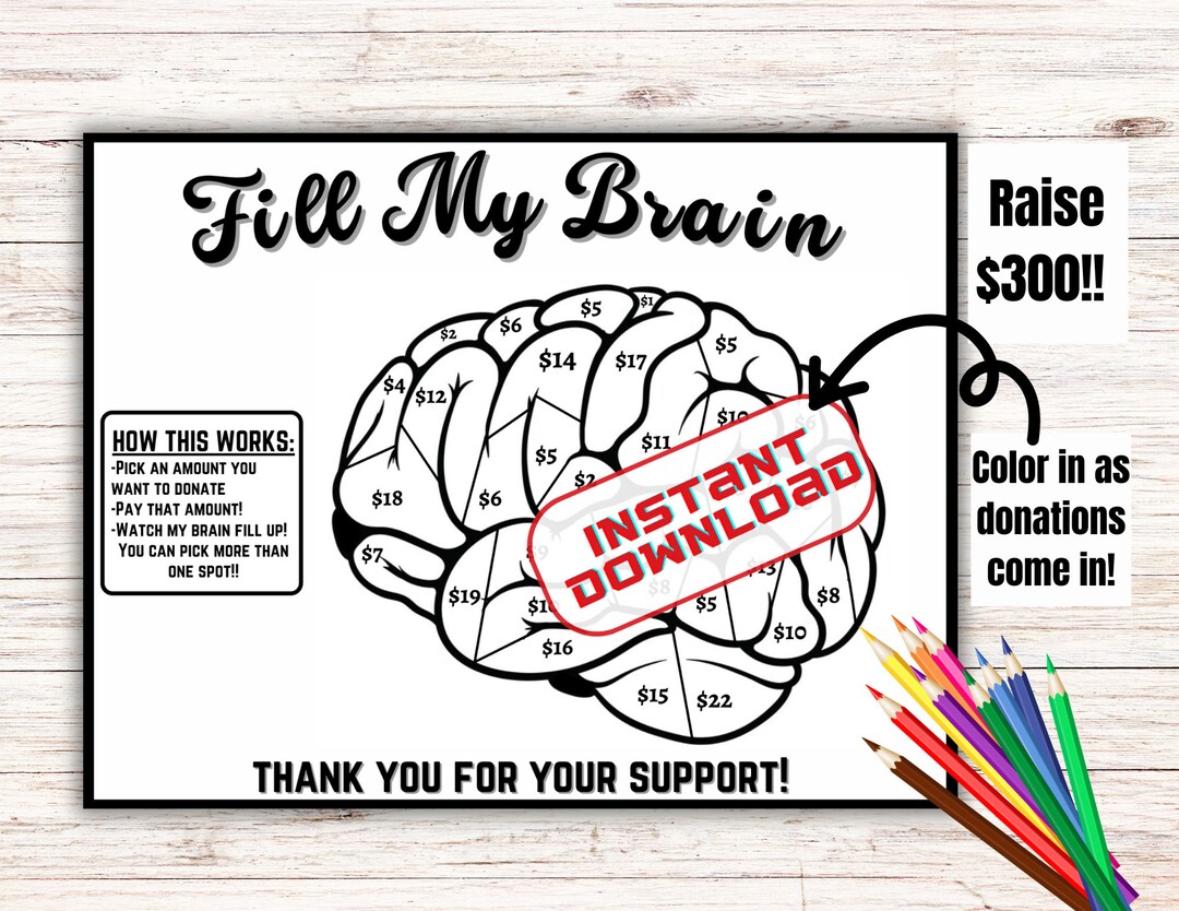 Fill My Brain, Brain Fundraiser, Fill Brain, Black Out Board, Pick a ...