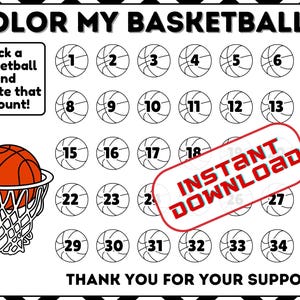Basketball Fundraiser, Fill My Basketball Fundraiser, Color Basketball ...