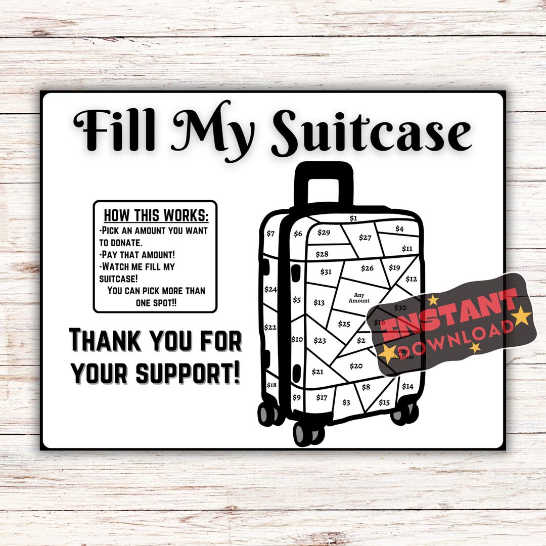 Suitcase Fundraiser, Fill My Suitcase Fundraiser, Travel Pick a Date ...