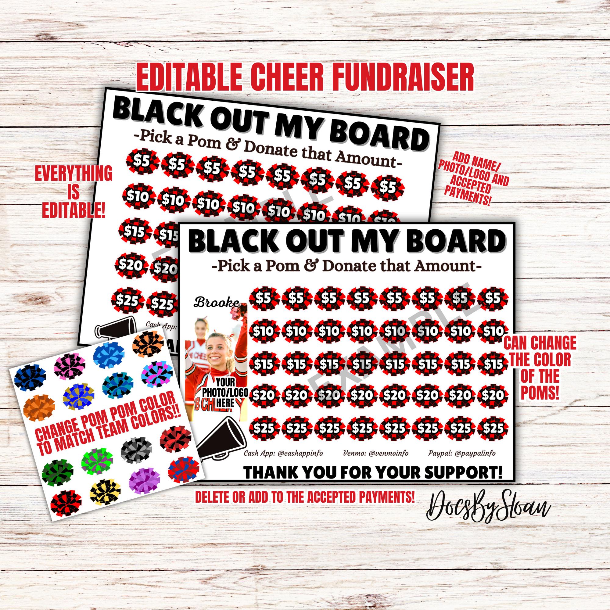 EDITABLE Cheer Template Pick a Date Fundraiser Calendar Sponsor a Date ...