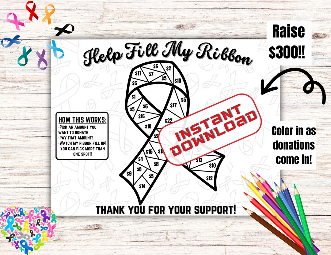 Fill My Ribbon, Cancer Fundraiser, Cancer Awareness, Fill Ribbon, Black ...