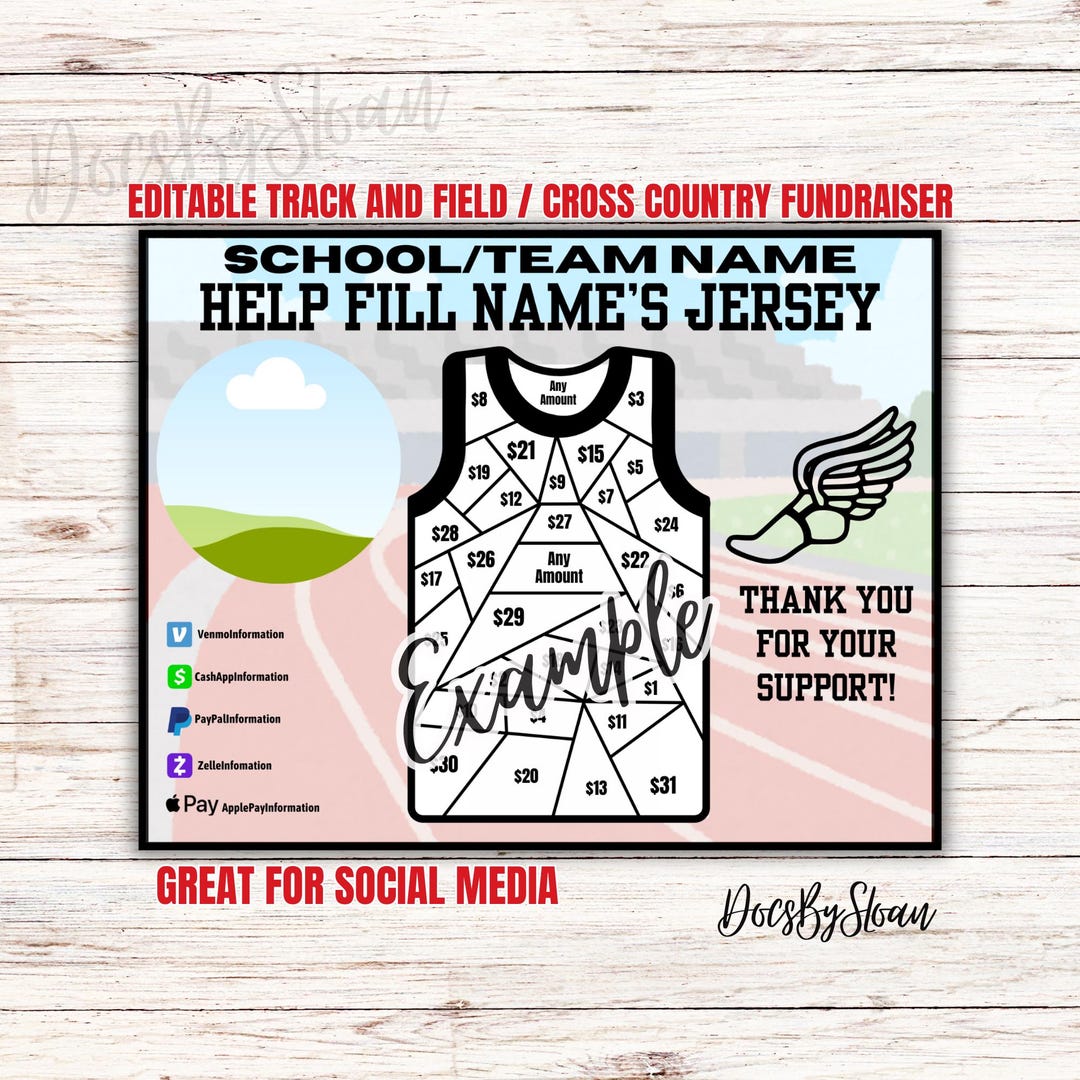 Track and Field Fundraiser, Fill My Jersey Fundraiser, Cross Country ...