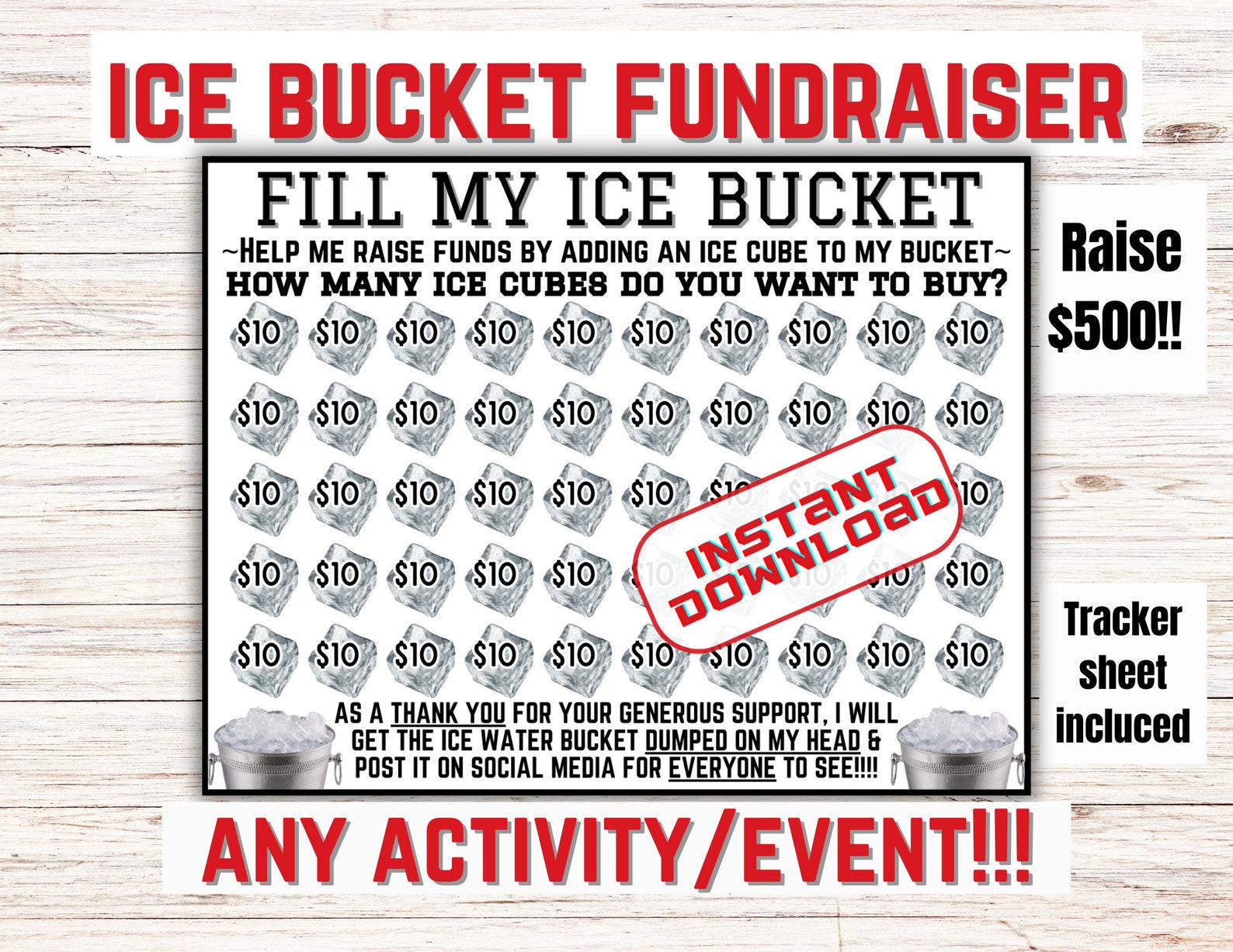 Fill My Ice Bucket, Fun Fundraiser, Interactive Fundraiser, Black Out ...