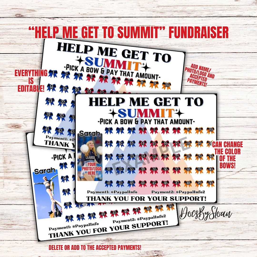 Editable Cheer, Summit Black Out My Board 50, Summit, Pick a Date to ...